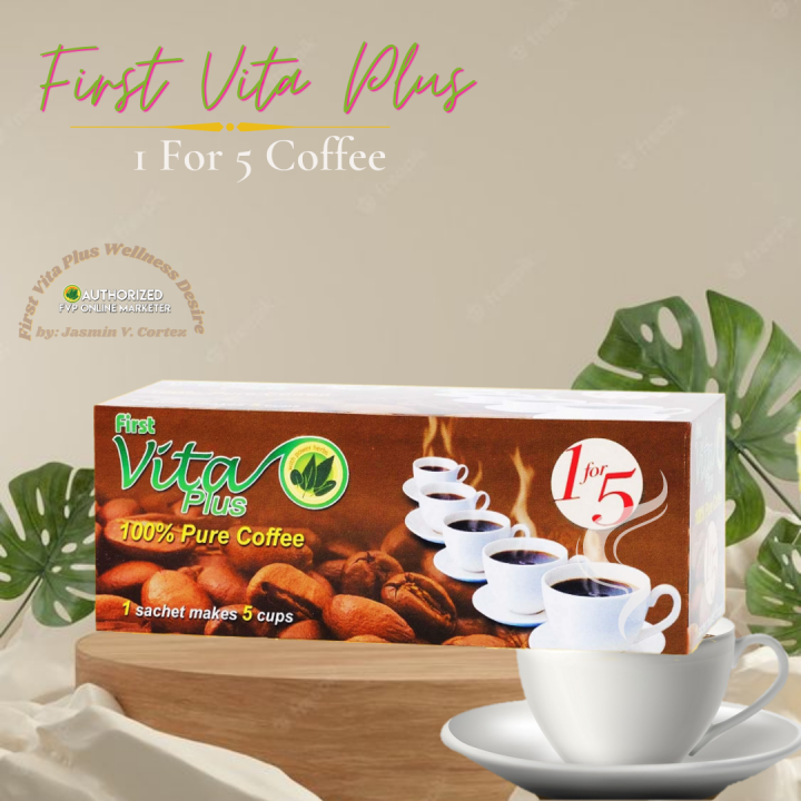 First Vita Plus 1 For 5 Coffee 100% Pure Coffee /30 Sachets | Lazada PH