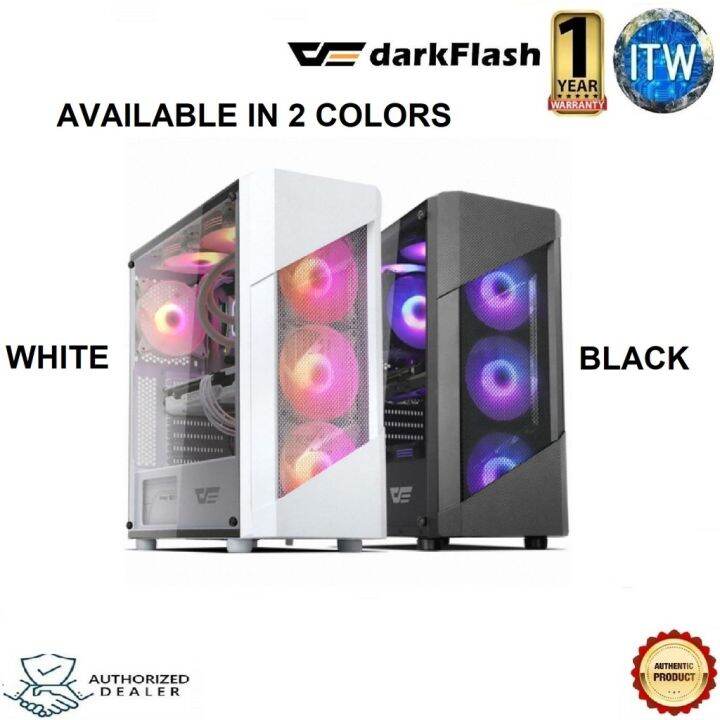 darkFlash Pollux Mid Tower ATX Gaming PC Case with 2 x 140CM Rainbow Fan | Lazada PH