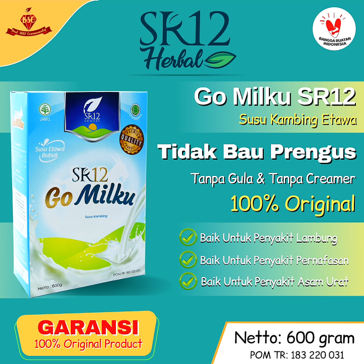 Go Milku Susu Kambing Etawa Bubuk SR12 Original 100% 600g Halal dan ...