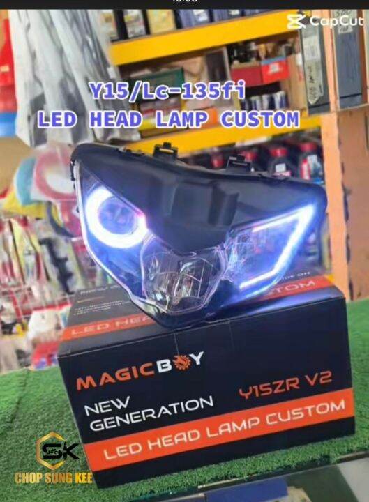 YAMAHA Y15 Y15ZR V2 & LC135 FI V8 MAGIC BOY HEAD LAMP LED CUSTOM APP C1 LIGHT LAMPU (Warranty 3 ...