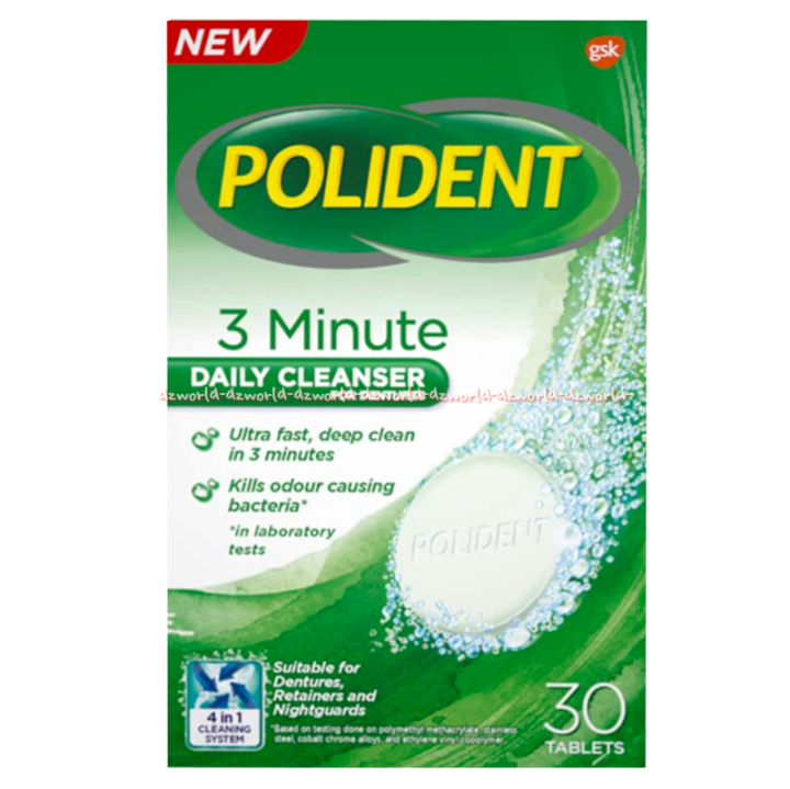 Polident 30tablet 3minute Daily Cleanser For Dentures Ultra Fast Deep ...