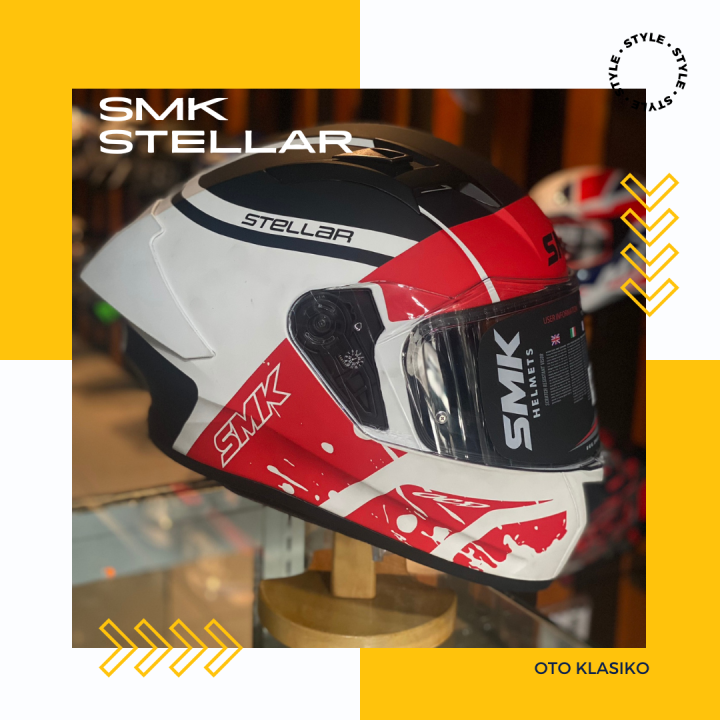SMK STELLAR FULLFACE HELMET SINGLE VISOR OTO KLASIKO | Lazada PH