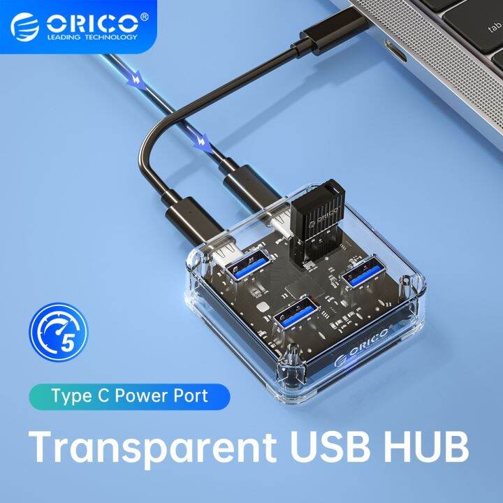 ORICO Transparent Usb C Hub 4 Port Expansion With Power Supply ...
