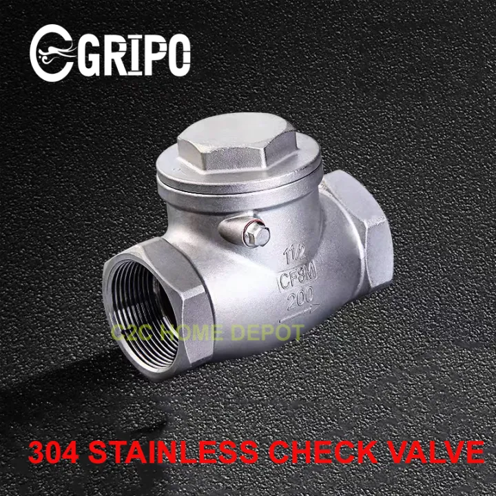GRIPO 304 Stainless SWING CHECK VALVE One-Way Valve Female Thread ...
