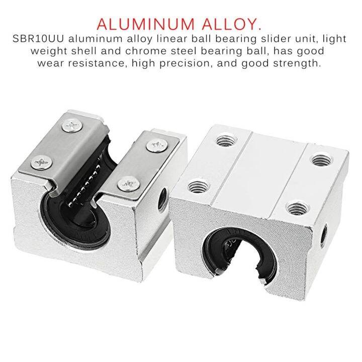 SBR25UU Open Type Linear Slider Silver Aluminum Alloy Slide Block Linear Bearing Motion Ball ...