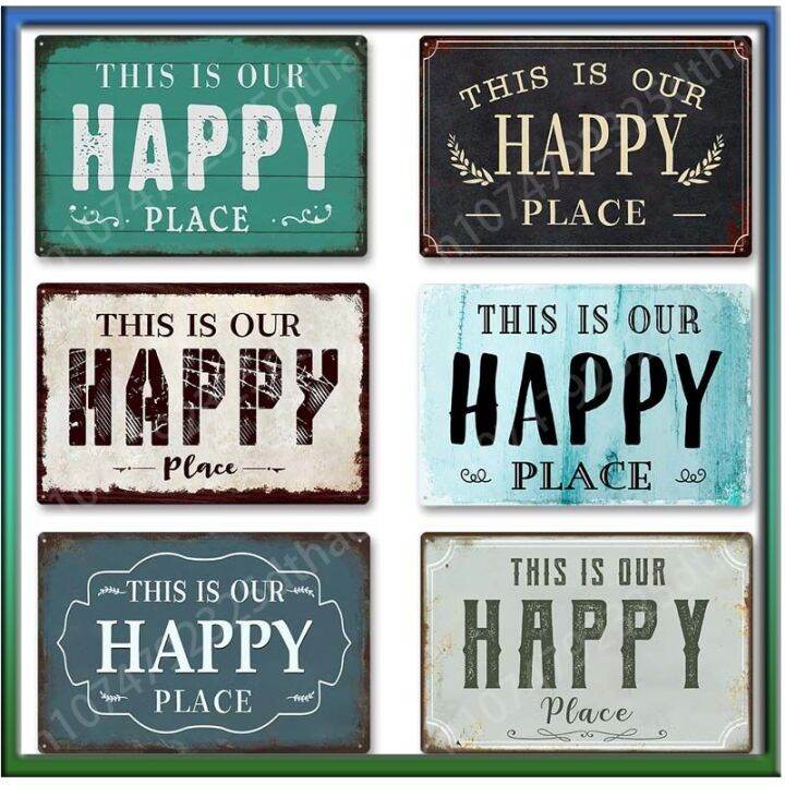 This Is Our Happy Place Metal Tin Sign Bar Pub Club Man Cave Wall Decor ...