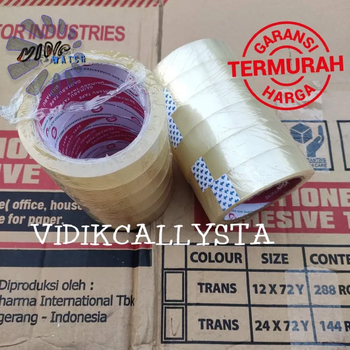 Lakban bening Daimaru tape asli isolasi transparan ukuran 24mm | Lazada ...