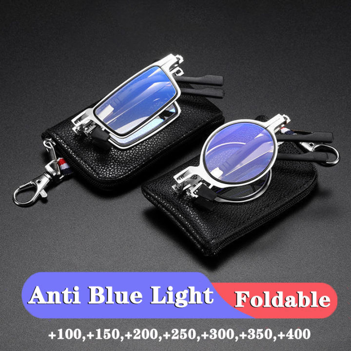 Oyki Free Case Folding Reading Glasses Men Women Anti Blue Light Anti Fatigue Portable Reading