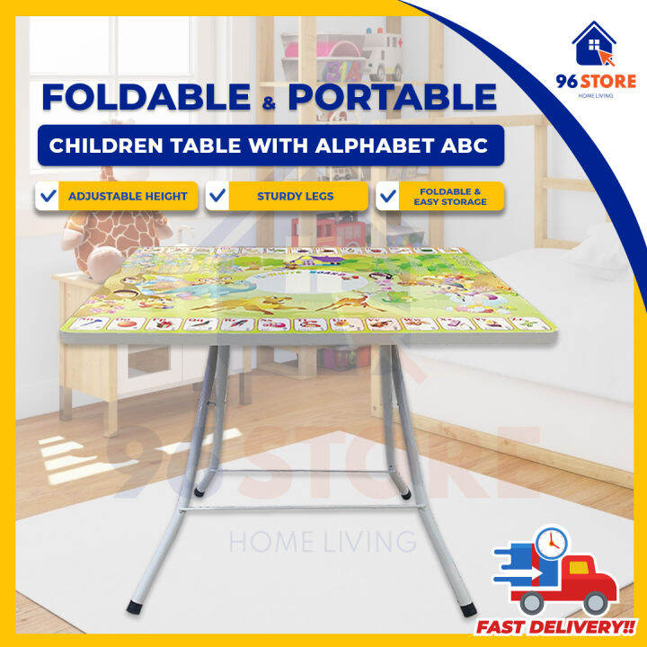 Kid Study Table / ABC Table / ABC Meja / ABC Folding writing Study Desk ...