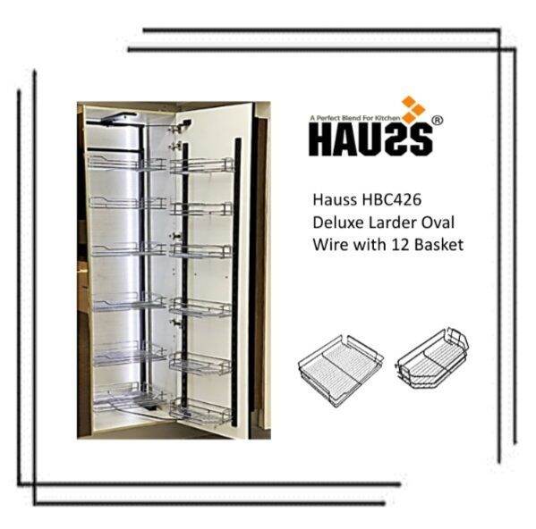 Hauss Storage system HBC42645H Wire Deluxe Larder Unit 12 Basket -450mm ...