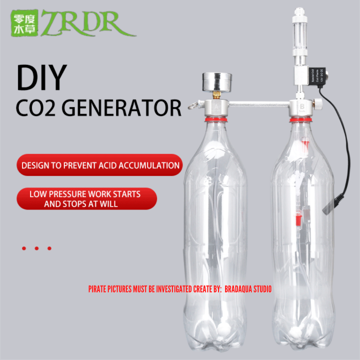 ZRDR DIY Aquarium CO2 Generator Kit With Pressure CO2 Diffuser Aquarium ...