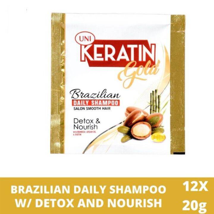 Uni Elements Keratin Brazilian Shampoo Gold 12 Sachets | Lazada PH
