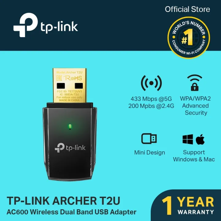 Rm9xPakC Tp-Link ARCHER T2U AC600 Wireless Dual Band USB Adapter WiFi ...