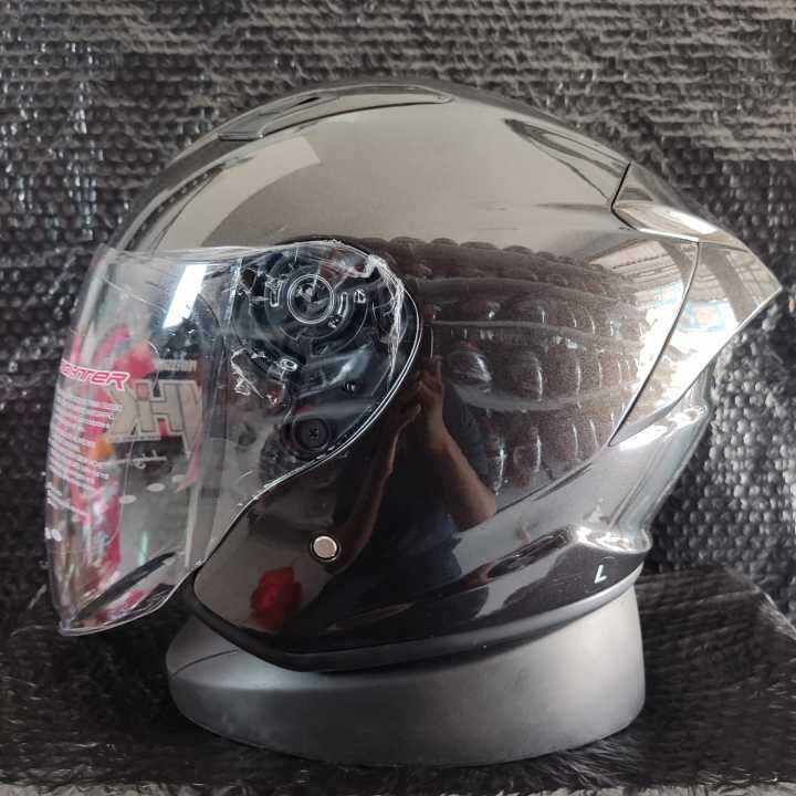HELM NHK R1 ELITE SOLID GUNMETAL HALF FACE NHK ELITE | Lazada Indonesia