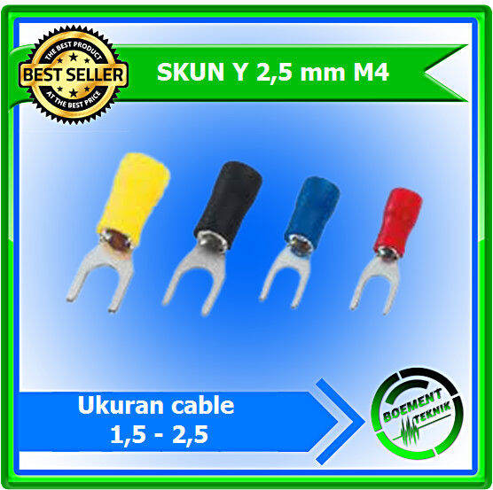 Kabel Skun Y 2.5mm M4 Sekun Garpu ukuran cable 1.5-2.5 mm | Lazada Indonesia