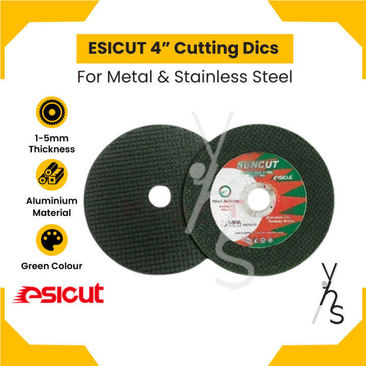 ESICUT 4" Cutting Disc (Green Box) For Metal Stainless Steel Mata ...