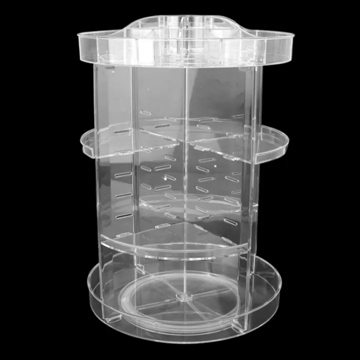 Rotary storage box desktop acrylic house transparent simple shelf ...