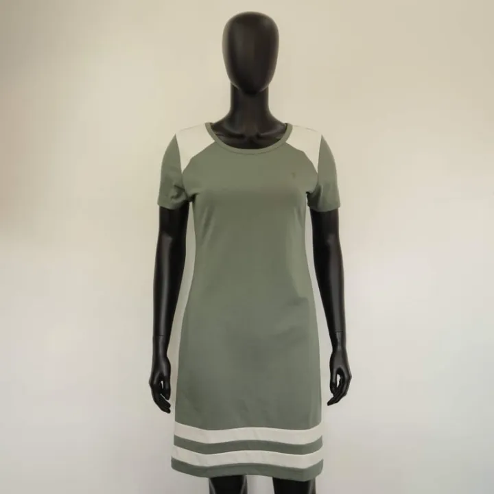 COLLEZIONE C2 SLIM FIT 21ED1K006 OLIVE ROUND NECK DRESS WOMEN WEAR KEY ...