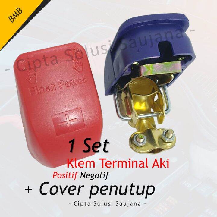 SET KLEM TERMINAL AKI MOBIL COVER PENUTUP PELINDUNG KEPALA AKI ACCU ...