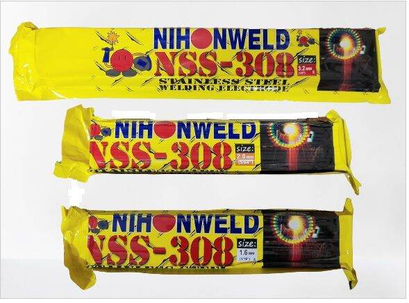 Nihonweld Stainless Steel Welding Electrode NSS-308 (1.6mm or 1/16"; 2.0mm or 5/64"; 3.2mm or 1/ ...