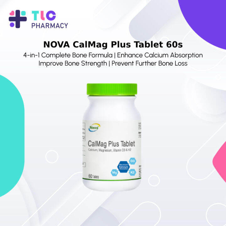 NOVA / CalMag Plus Tablet / Calcium / Magnesium / Vitamin K2 / Vitamin ...
