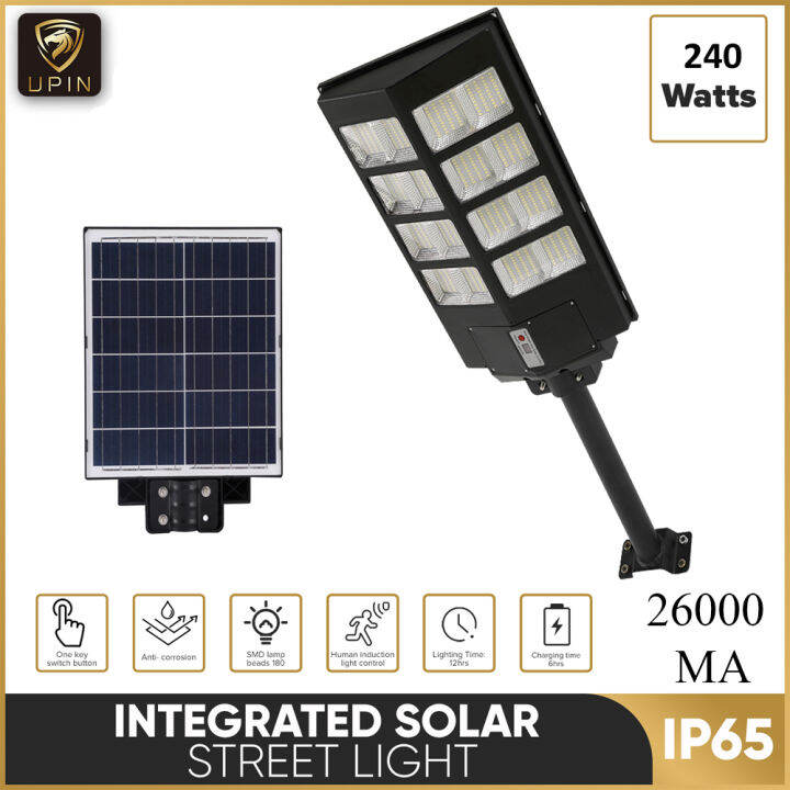 UPIN 240W Outdoor Solar LED Street Light sensor wall light induction ...