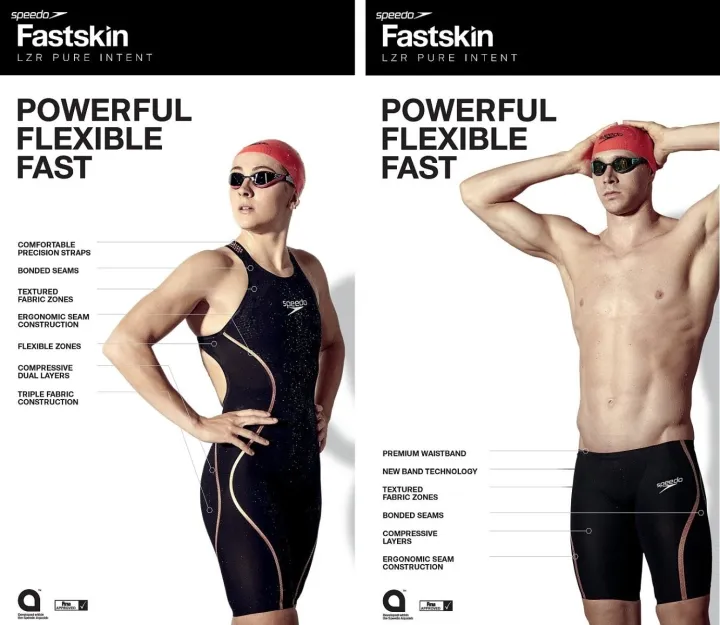 Speedo Fastkin LZR Pure Inten Openback Kneeskin Black/Gold Size 24 ...