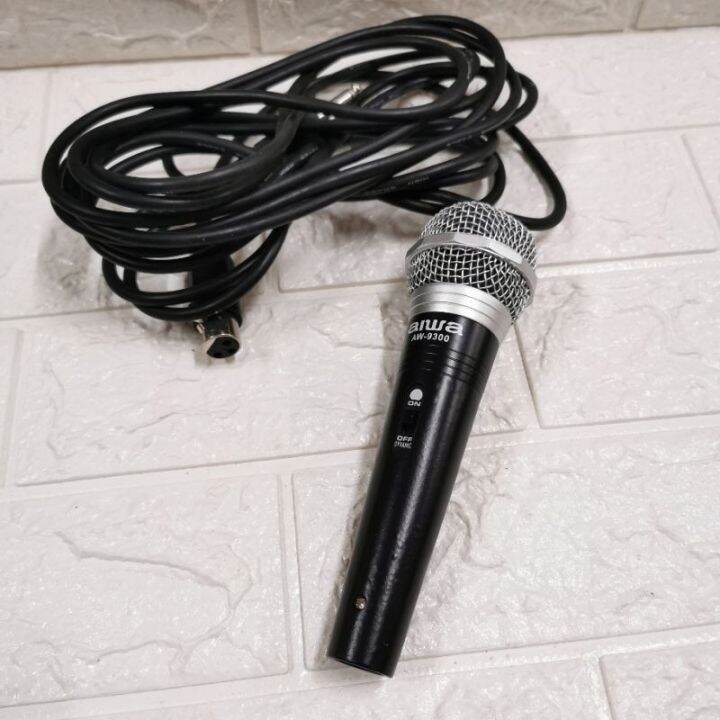 PROFESSIONAL DYNAMIC MICROPHONE MIKROFON MIC AIWA 9300 KABEL PANJANG ...
