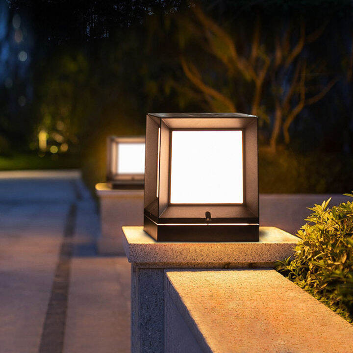 Light Solar Pillar Lamp Home Villa Garden Lamp Outdoor Square Landscape ...
