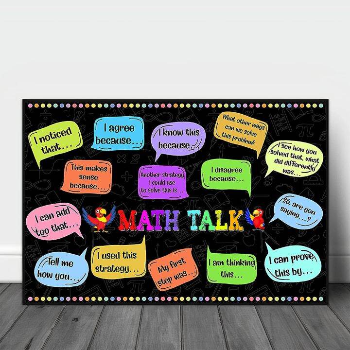 Math Talk Poster Canvas Math Class Decor School Wall Art Horizontal ...