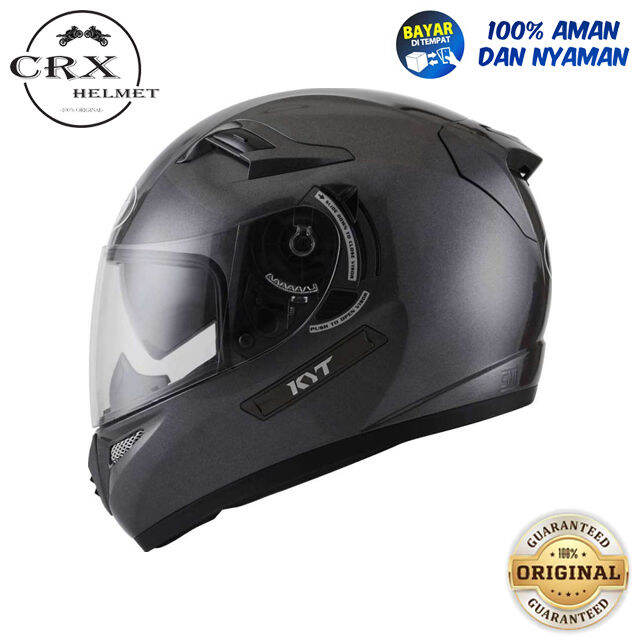 Helm Kyt K2 Rider Solid GunMetal Abu Double Visor Full Face Original ...