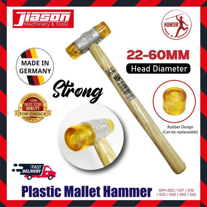【JIASON】HUNTER GPH-022 ~ GPH-060 22~60MM Plastic Mallet Hammer w/ Wood ...