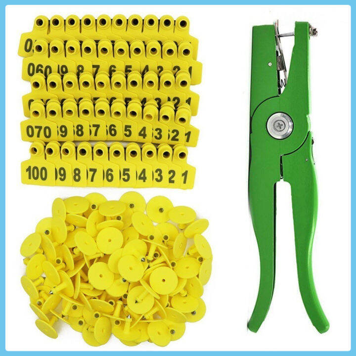 100 sets Animal ear identification tag Ear tags for pigs and sheep + 1 ...