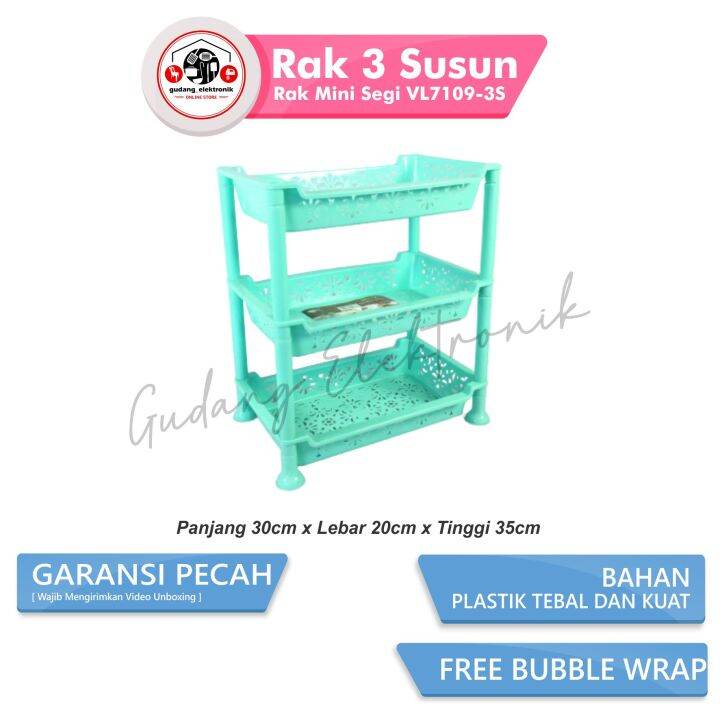 Rak Susun Plastik 3 Susun Rak Mini Segi Delta Ssn 3 VL7109-3S | Lazada ...