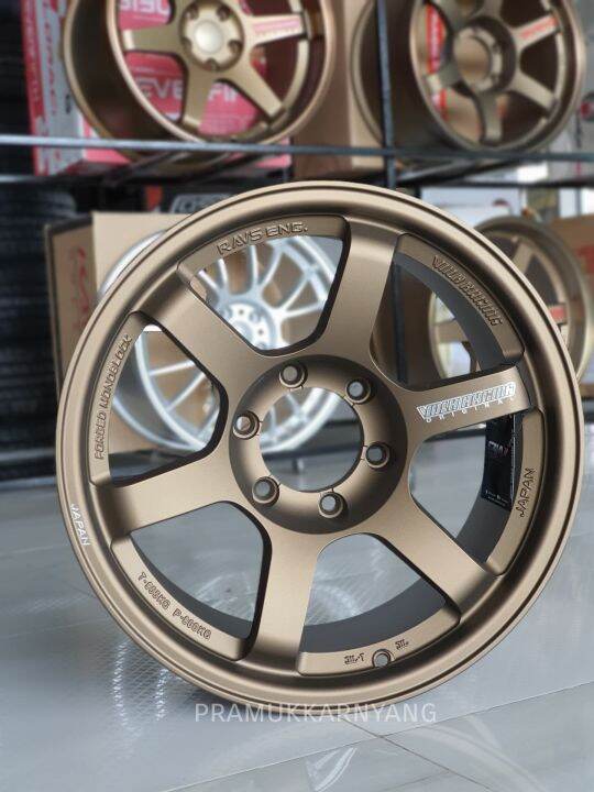 ล้อแม็กขอบ18 TE37 SUV ก้านยก 18x9.0 6h139.7 ET0 น้ำตาลหยอดขาวBR เลเซอร์แท้ หรูพรีเมี่ยม ประกัน ...