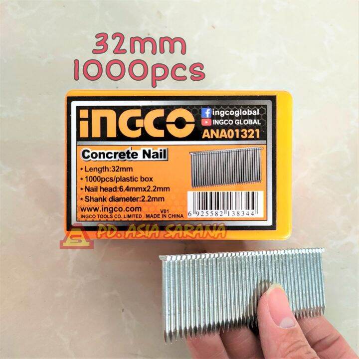 Concrete Nail 32mm Refill INGCO ANA01321 Isi Paku Tembak Beton Tembok ...