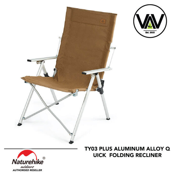 NATUREHIKE Aluminum Alloy Lightweight Foldable Recliner Chair Plus ...