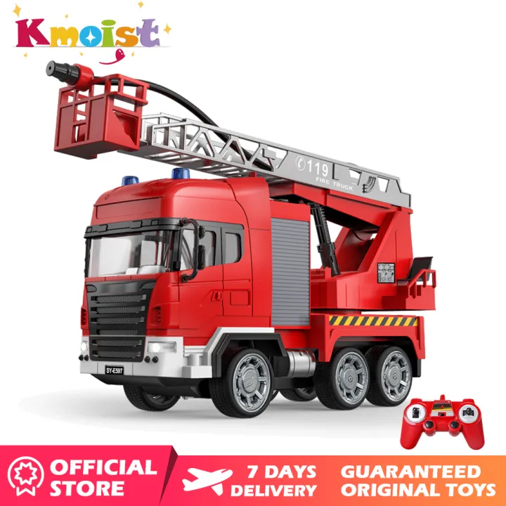 Kmoist E597 1:20 RC Fire Truck Tractor Model Engineering Car with Working Water Pump Shoots and ...