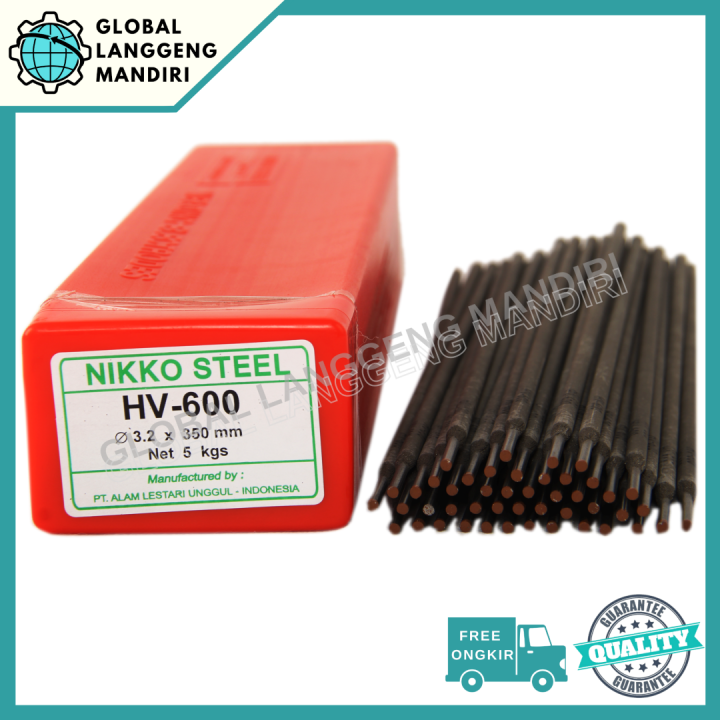 KAWAT LAS HV600 3.2MM (5KG) NIKKOSTEEL / KAWAT LAS LISTRIK HV 600 3.2MM ...