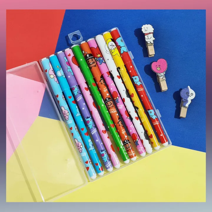 Yzabelle BT21 Kpop Colored Gel Pen Ballpen 10pcs/Set | Lazada PH