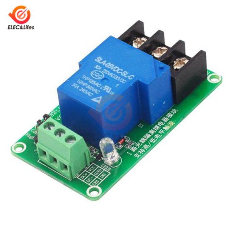 Dc 5v 12v 24v 1 Channel Relay Module 30a With Optocoupler Isolation ...