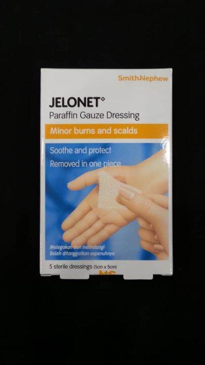 SMITH & NEPHEW JELONET PARAFFIN GAUZE DRESSING 5CM X 5CM 5'S | Lazada