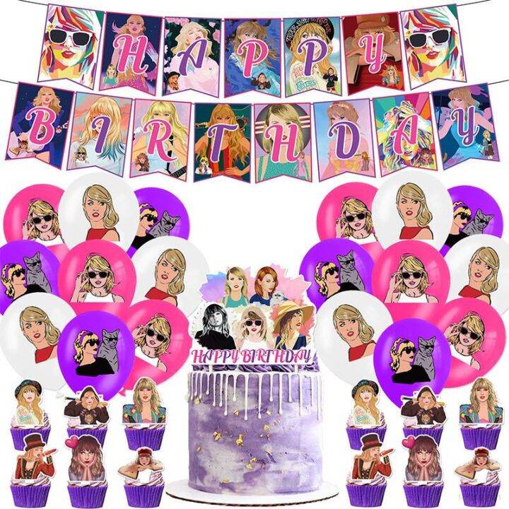 NEW Taylor Swift Theme kids birthday party decorations banner cake ...