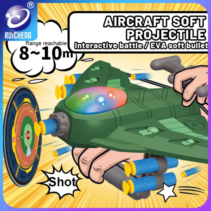 RUICHENG Airplane boy child outdoor interactive toy EVA light launcher ...