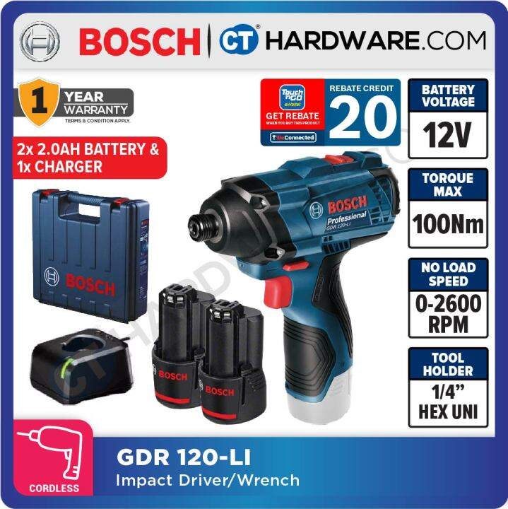 [ TNGO PROMO ] BOSCH GDR 12 V-EC PROFESSIONAL CORDLESS IMPACT DRIVER ...