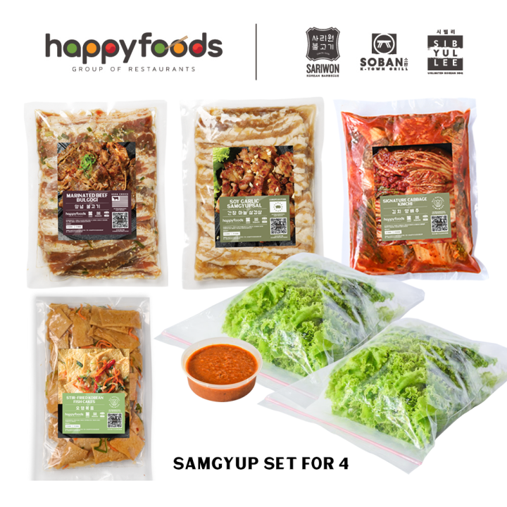 Happyfoods Korean Delivery Samgyup Set for 4 Pax - Beef Samgyup (500g ...