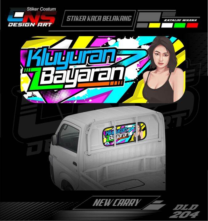 Stiker Kaca Belakang Pick Up NEW CARRYCustom Bisa Request Sticker Cewek ...