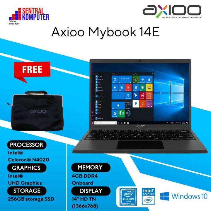 Axioo Mybook 14E Intel N4020-4GB-256GB SSD-Win 10 Pro | Lazada Indonesia