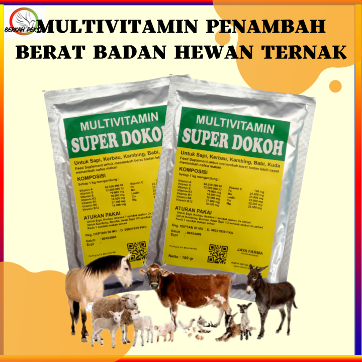 SUPLEMEN MULTIVITAMIN MENAMBAH NAFSU MAKAN BERAT BADAN HEWAN TERNAK ...