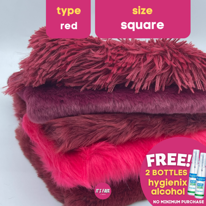 It’s Faux PH All Red Fur for Flatlay Fabric Photoshoot Costume Props ...